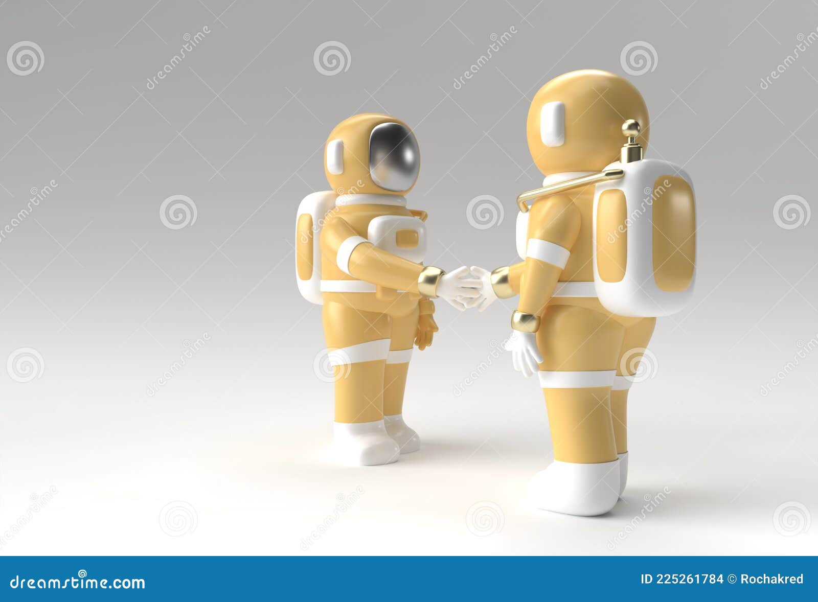 3d Render Astronaut Hand Shake Gesture 3d Illustration Design Stock ...