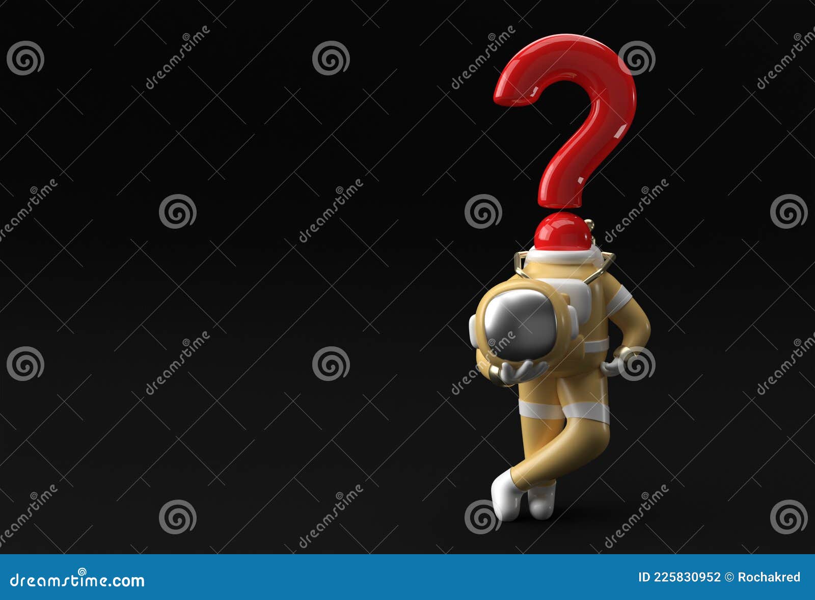 3d Render Astronaut Question Mark instead of Head 3d Illustration ...