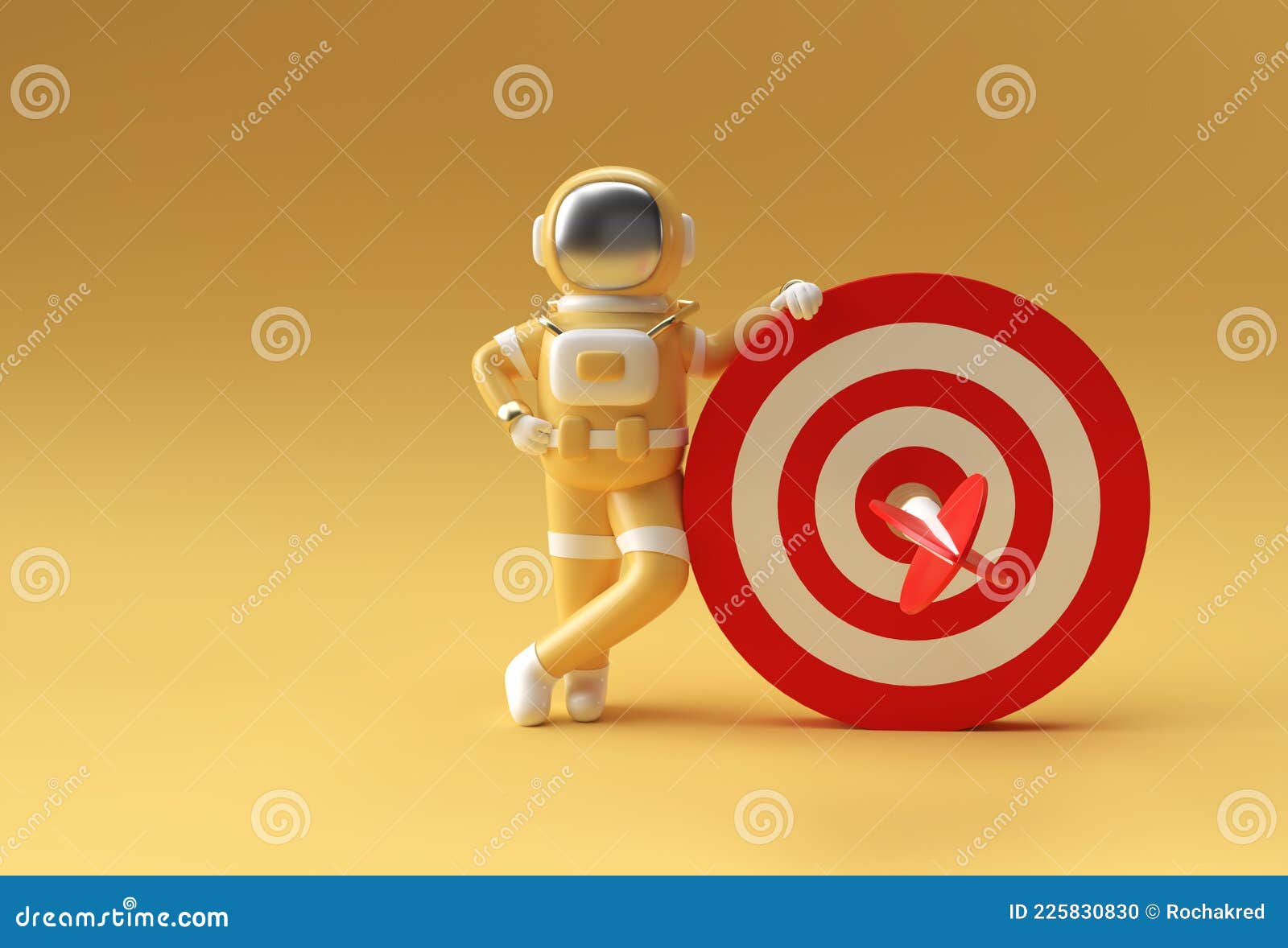 3d Render Astronaut with Target 3d Illustration Design Stock ...