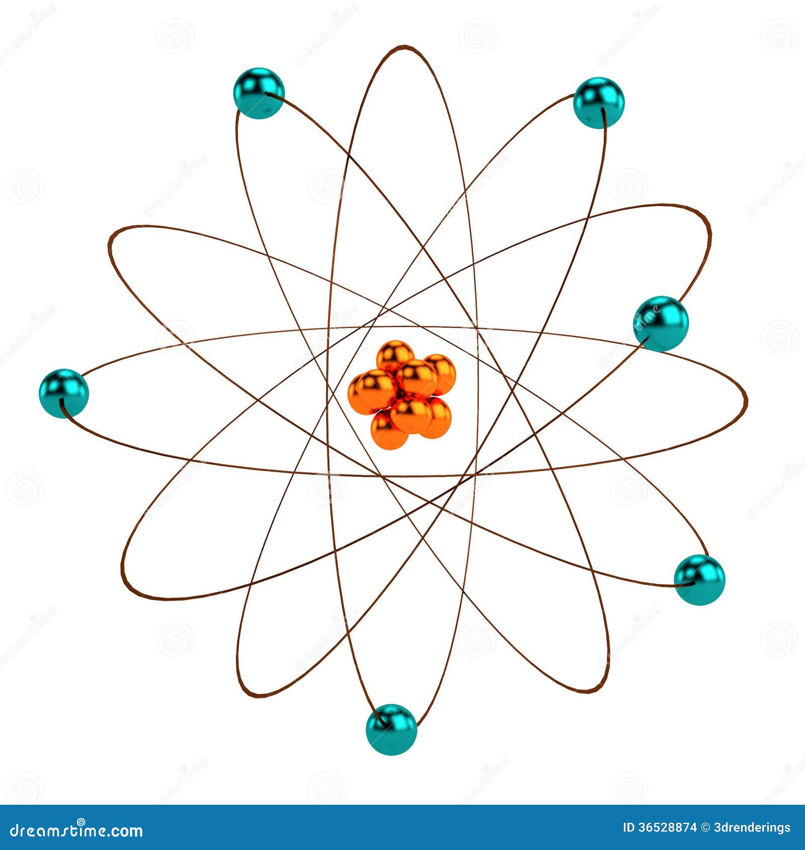 3d render of atom stock illustration. Image of electron - 36528874