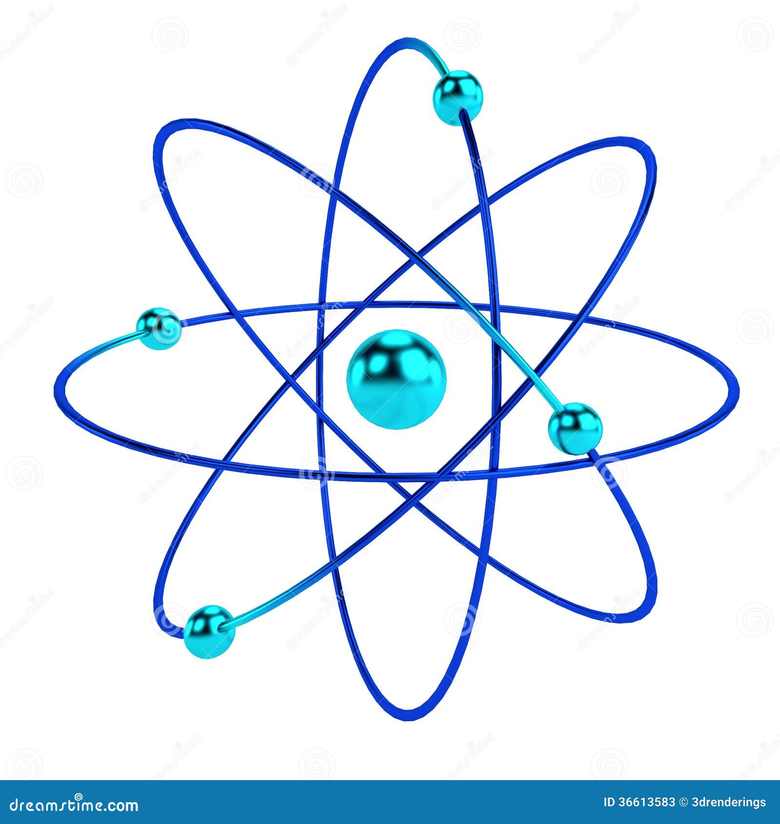 3d render of atom stock illustration. Illustration of realistic - 36613583