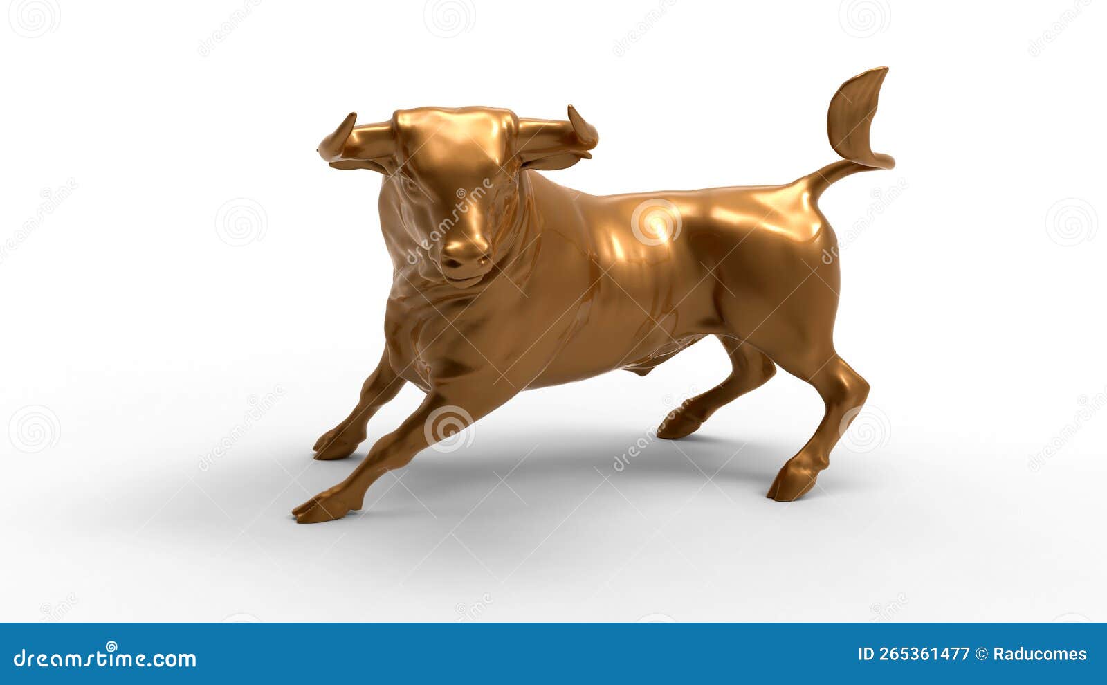 3D Render - Award Trophy in Shape of a Bull Stock Illustration ...