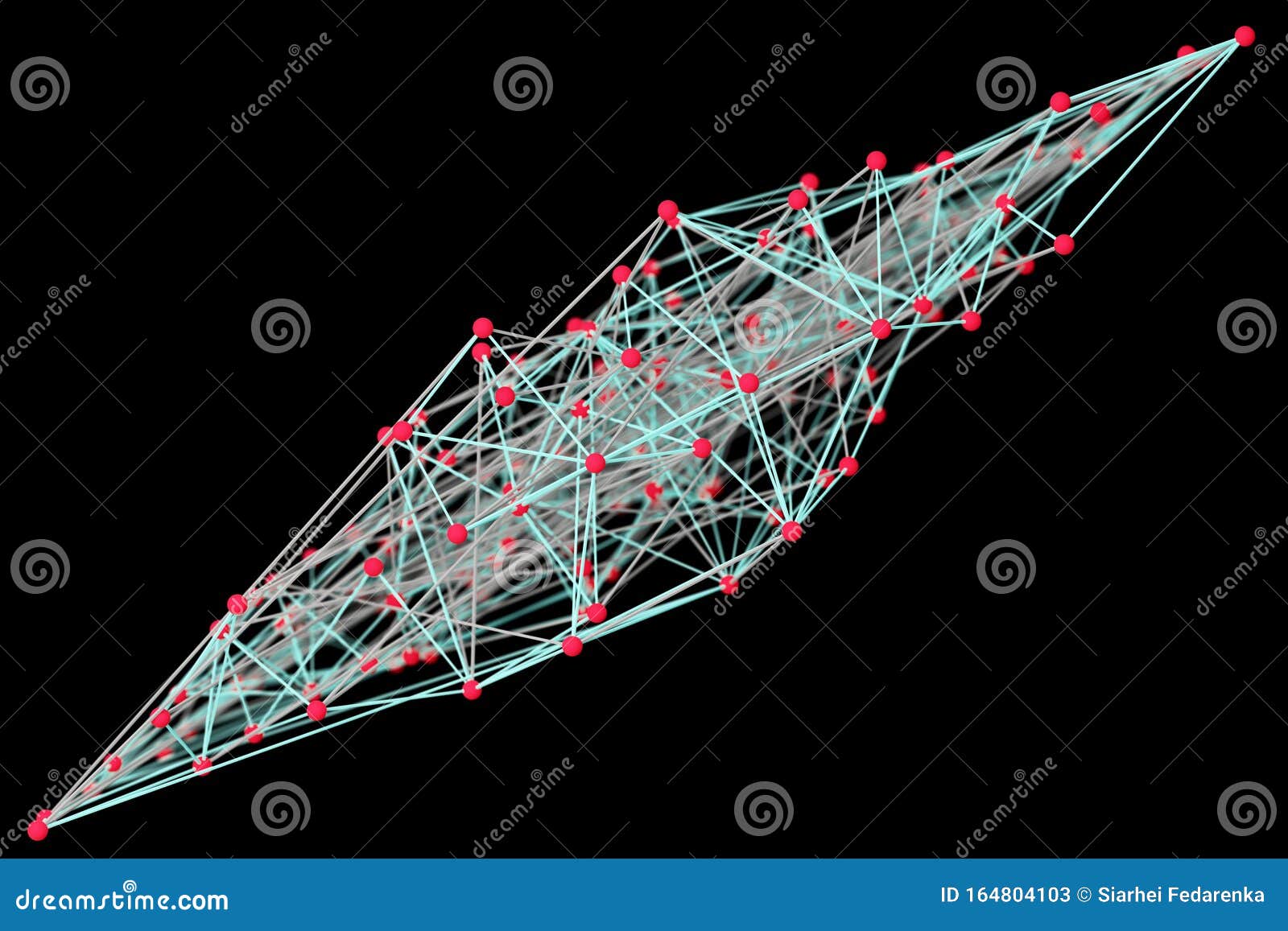 3D Render Background, Bright Colorful Volumetric Nodes. Stock ...