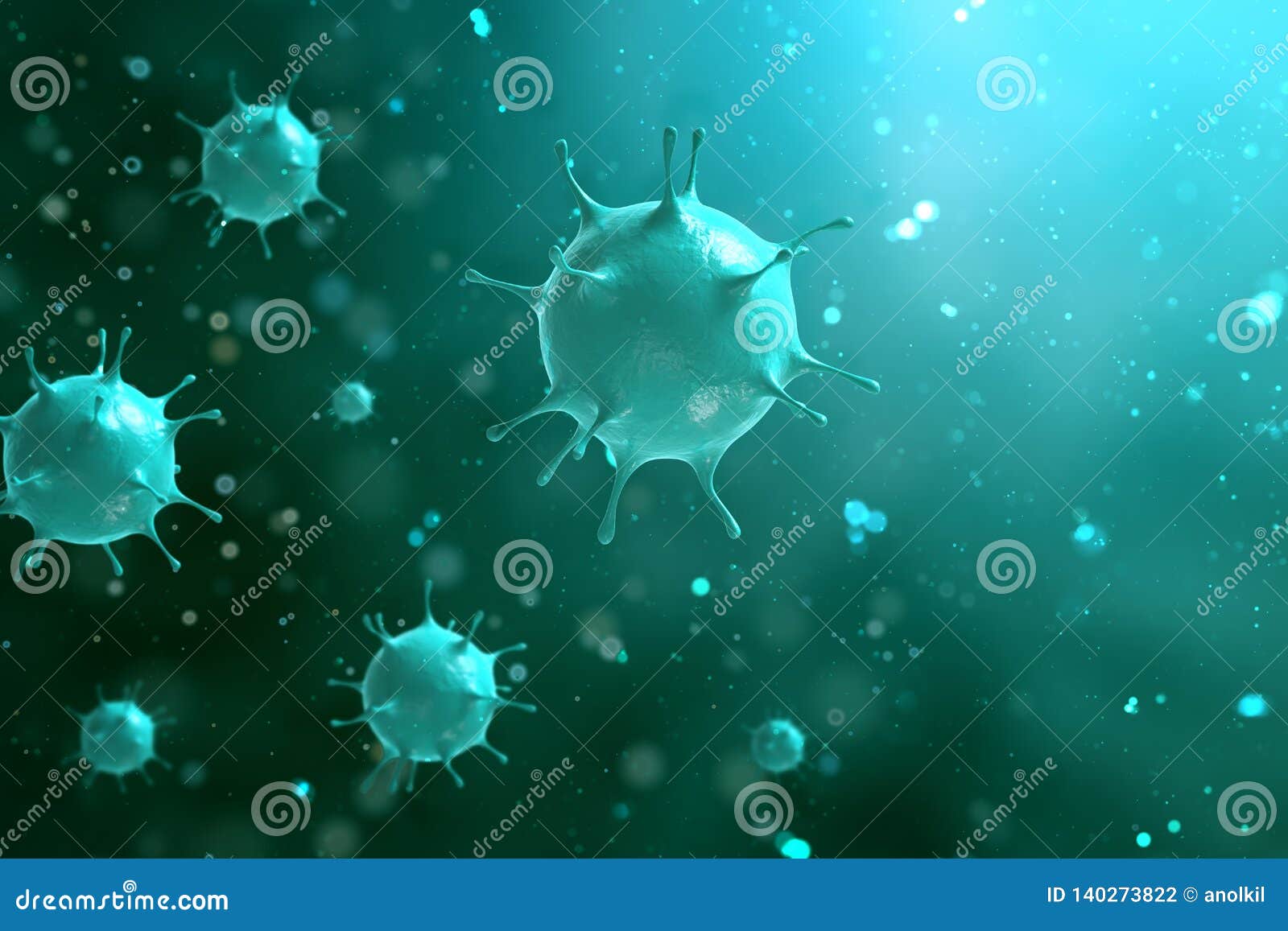 3D Render Bacteria Virus, 3d Render Microbe Stock Illustration ...