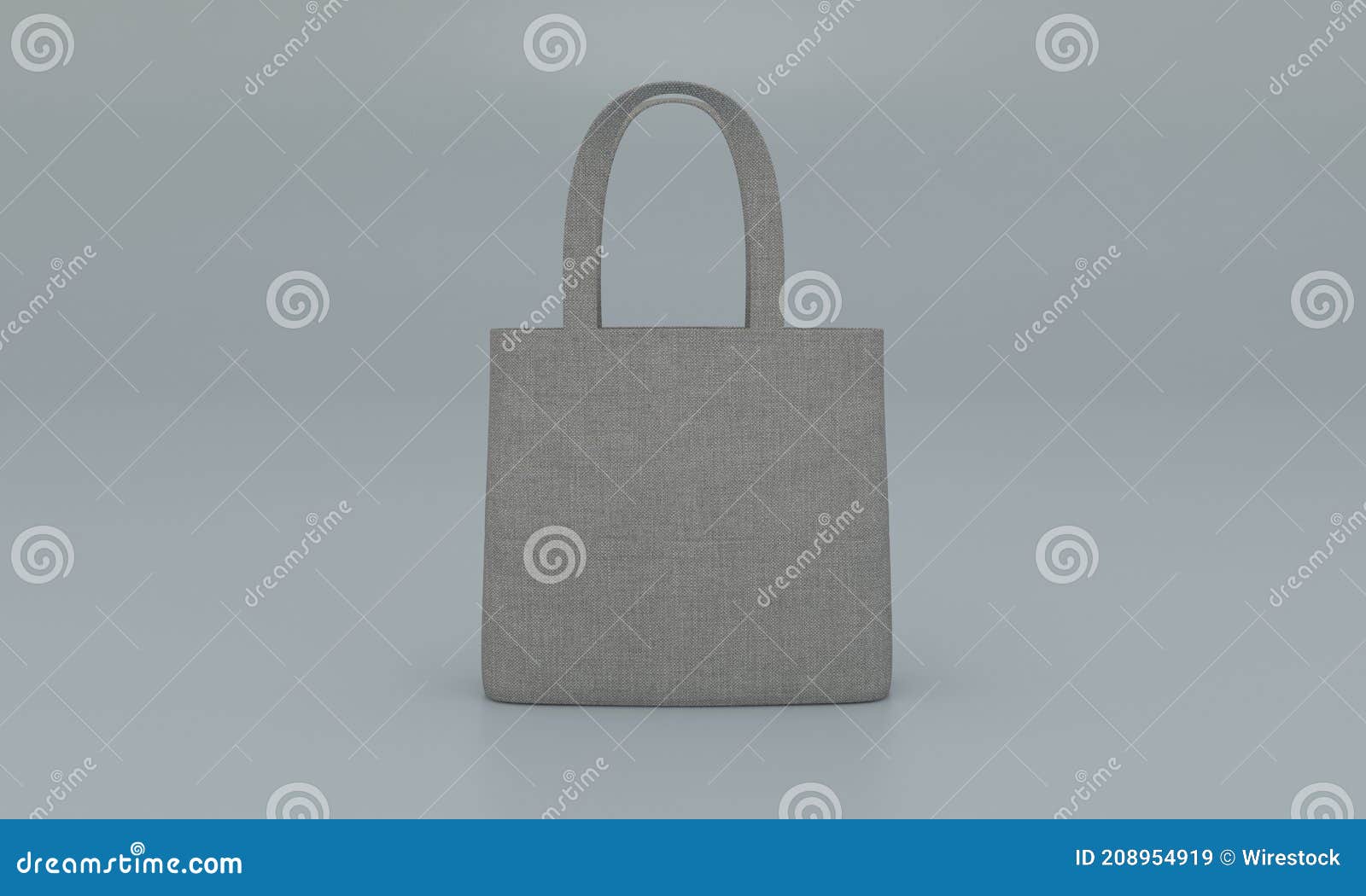 3d Render of a Bag Made with Grey Fabric on a Grey Background Stock ...