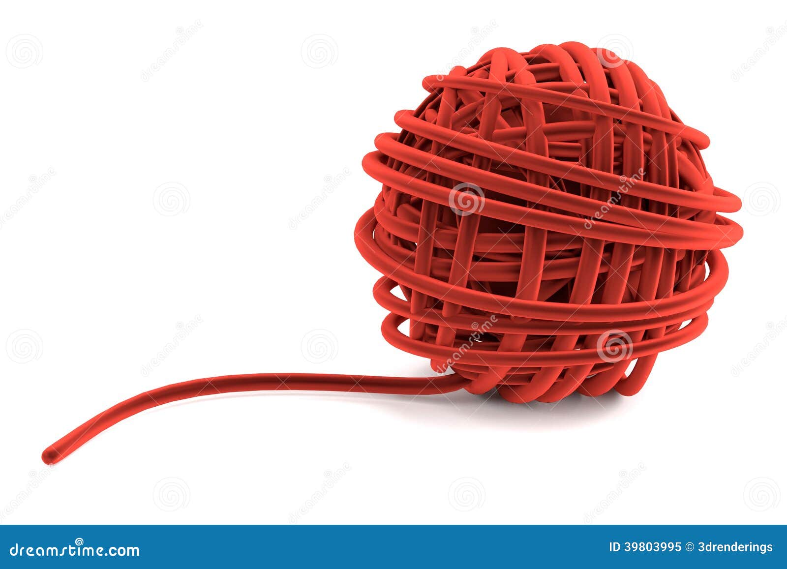 3d render of ball of wool stock illustration. Illustration of model ...