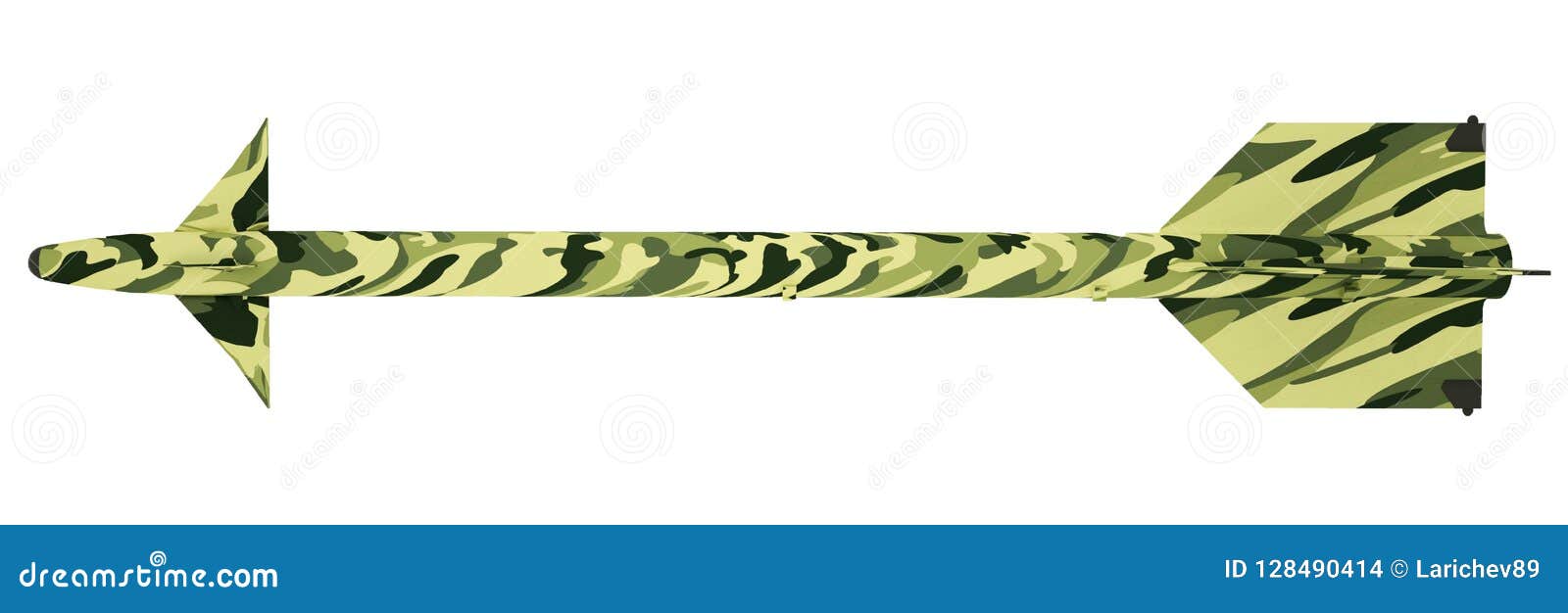 3d Render of a Ballistic Missile. Top View Stock Illustration ...