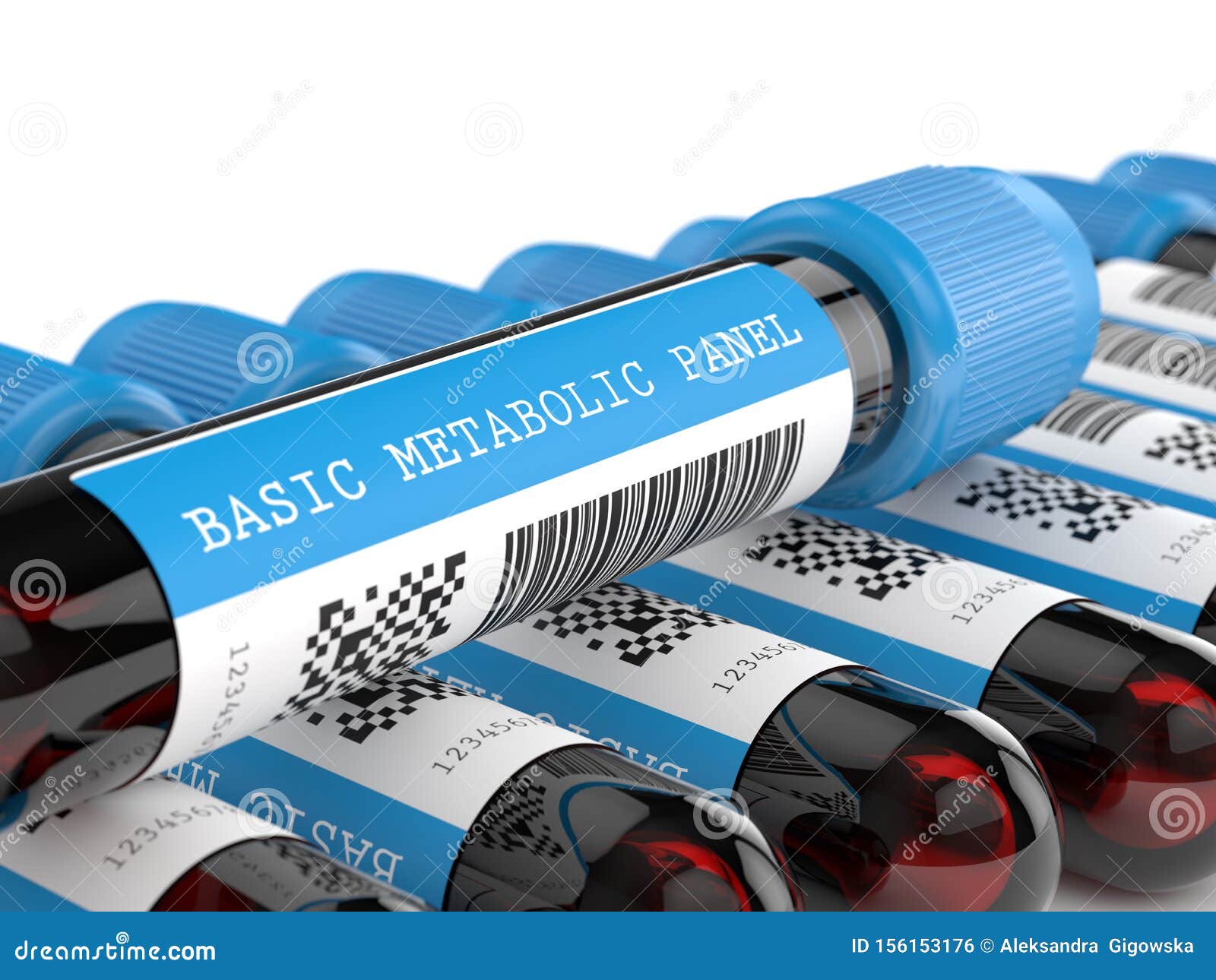 3d Render Of Basic Metabolic Panel Blood Tubes Stock Photography ...