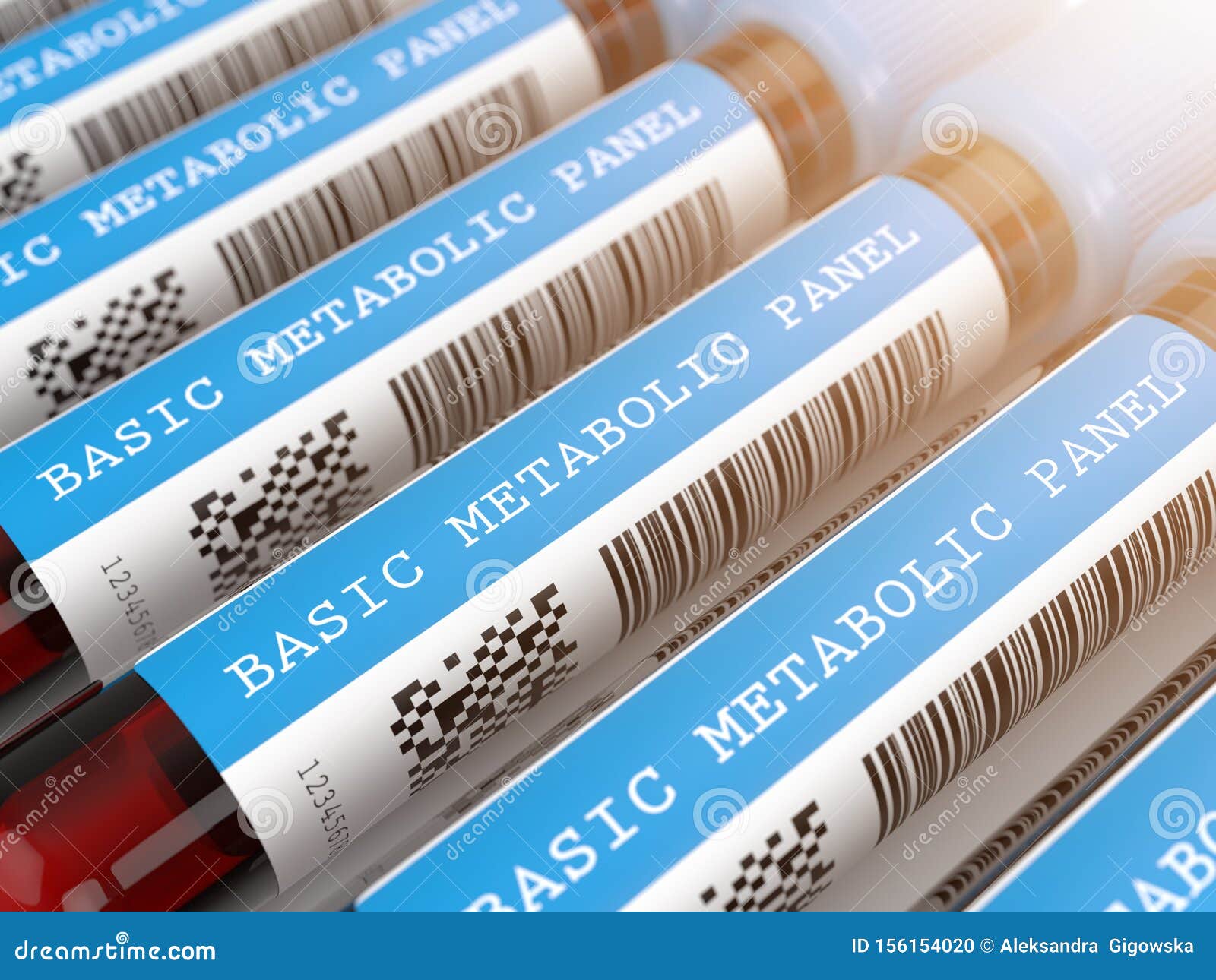 3d Render of Basic Metabolic Panel Blood Tubes Stock Illustration ...