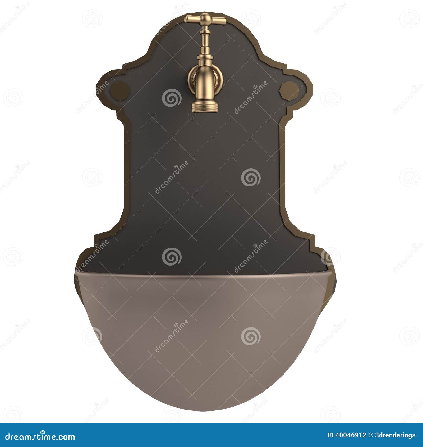 3d render of basin stock illustration. Illustration of bath - 40046912
