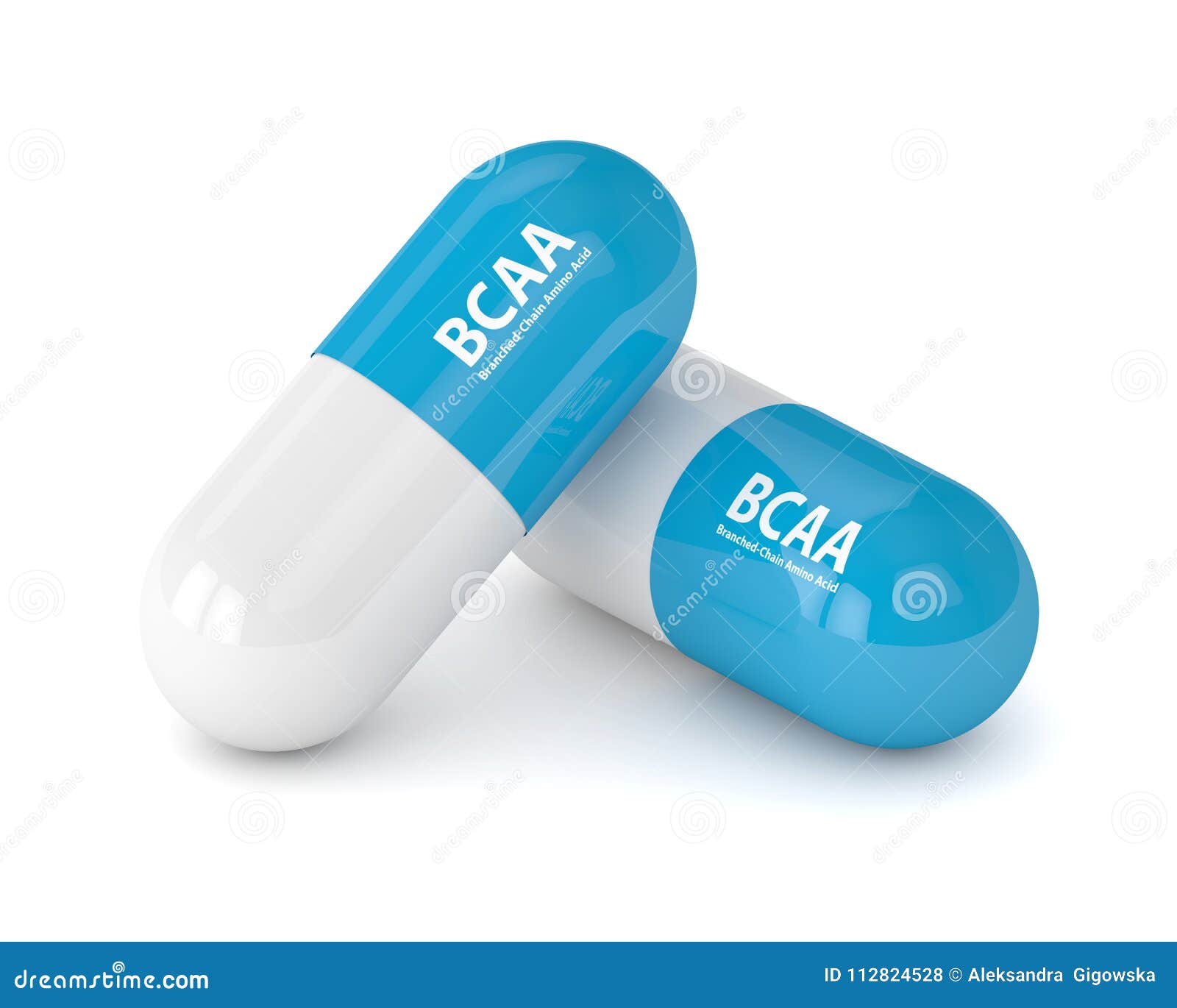 3d Render of BCAA Pills on White Table Stock Illustration ...