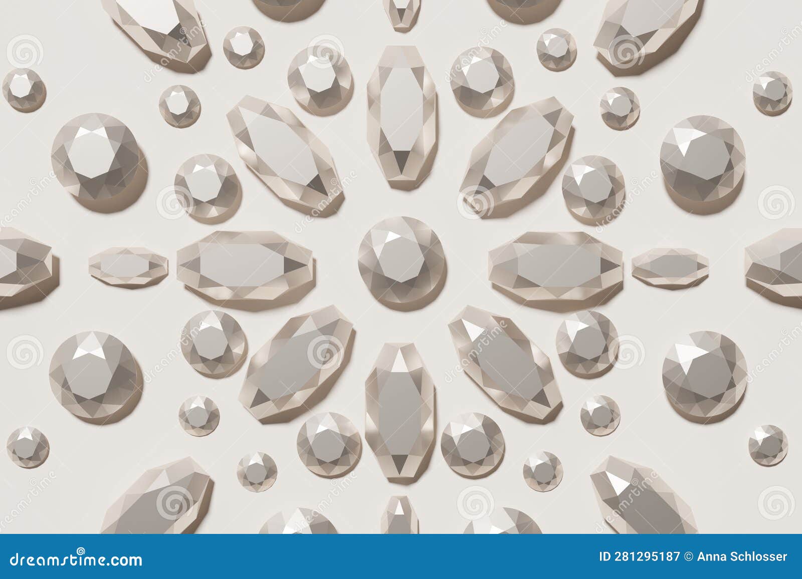 3d Render of Beautiful Beige Gemstone Mandala Pattern on a Pastel ...