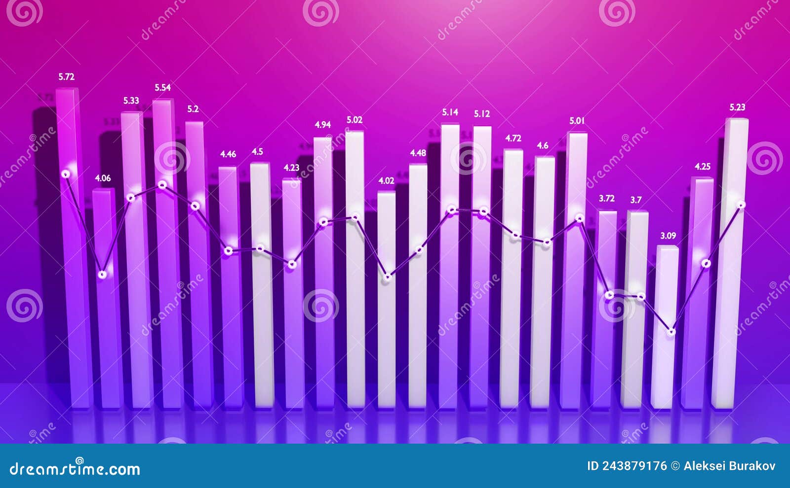 3d Render. Beautiful Blue Red Color Background for Analytical Programs ...