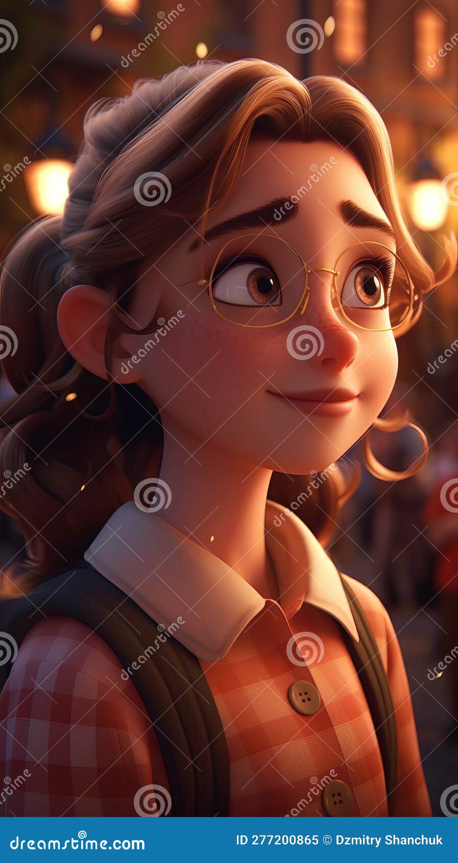 3D Render Beautiful Girl Portrait Generative AI Stock Illustration ...