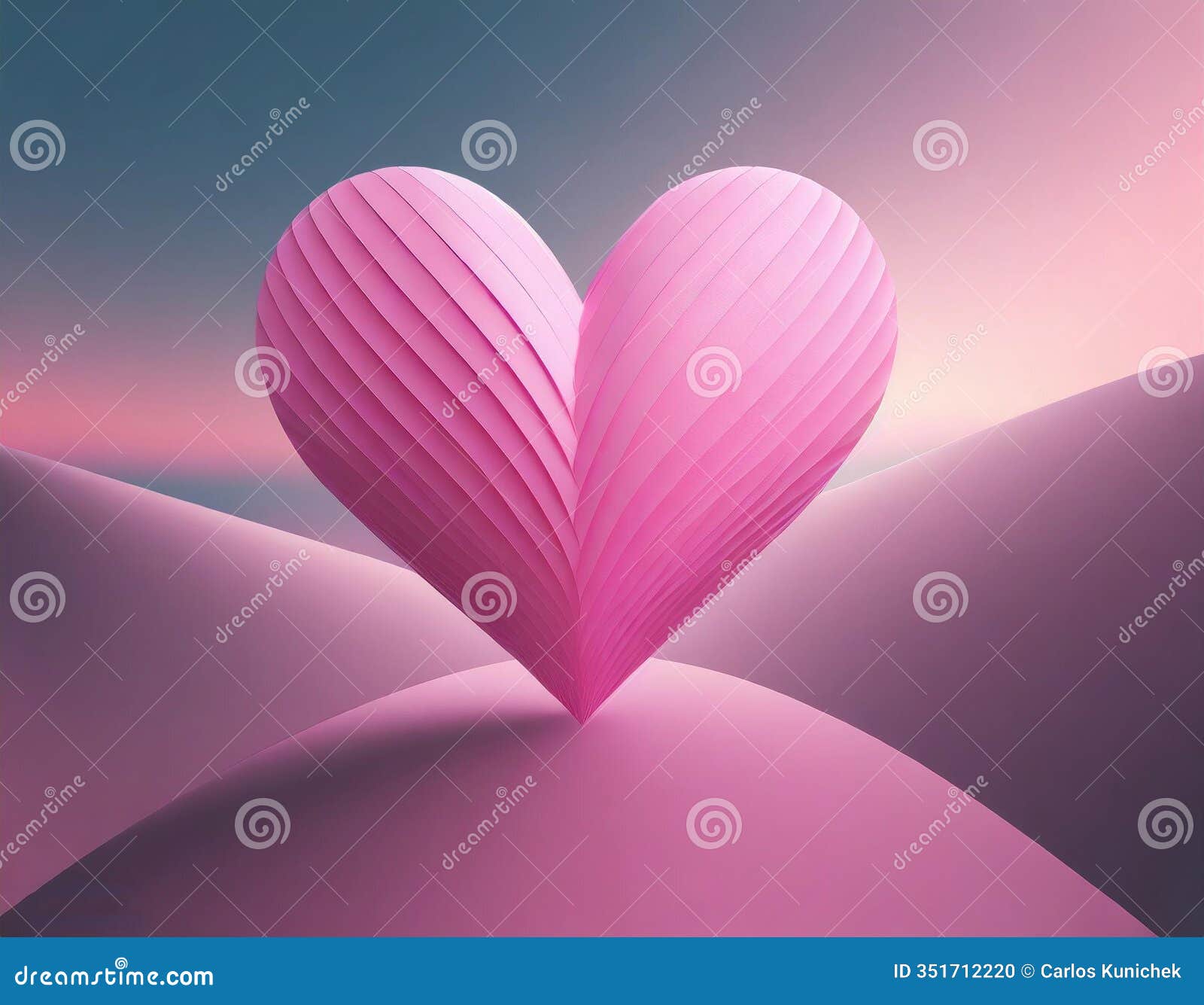 3d Render Beautiful Pink Heart Shape - Generated by Ai Stock ...