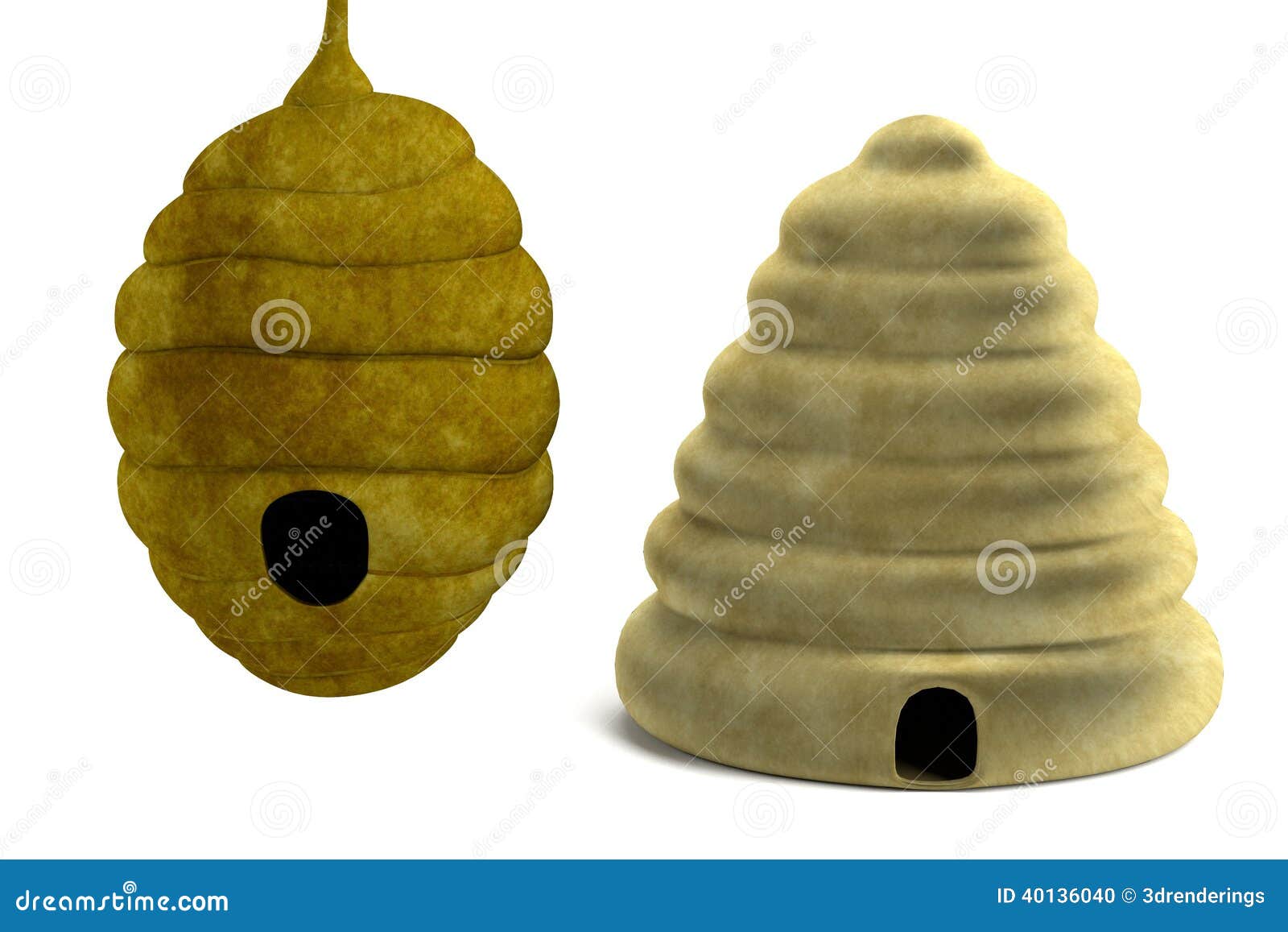 3d render of beehives stock illustration. Illustration of vasp - 40136040