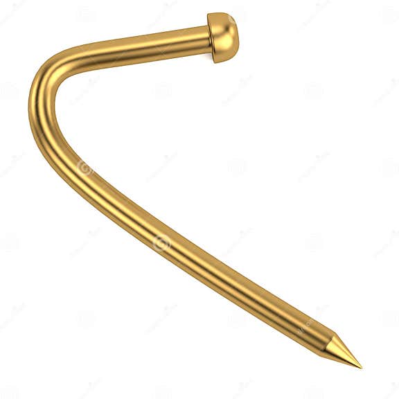 3d render of bended nail stock illustration. Illustration of nail ...
