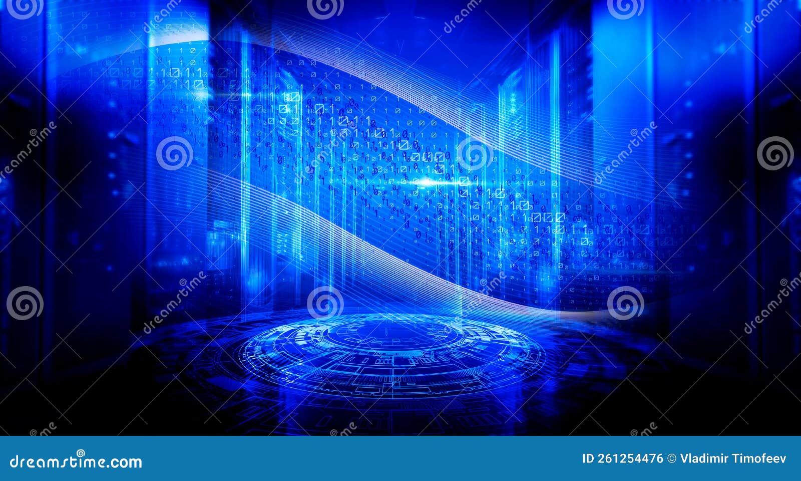 3D Render Big Data Abstract Visualization. Futuristic Aesthetic Design ...