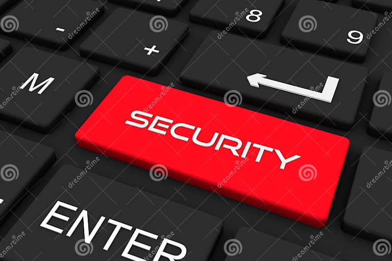 3D Render. Black Keyboard with Security Key , Business and Technology ...
