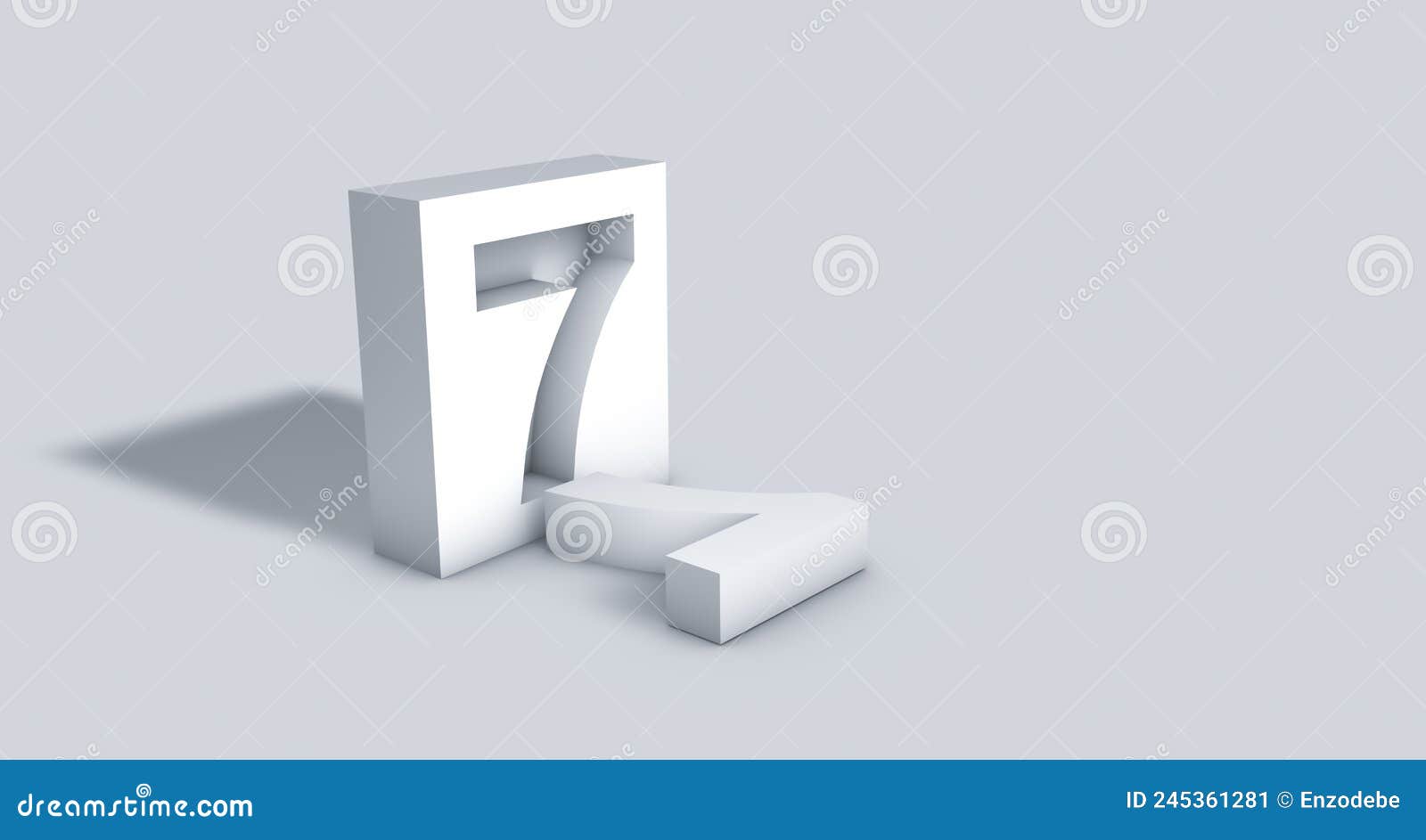 3D render block number 7 stock illustration. Illustration of extrusion ...