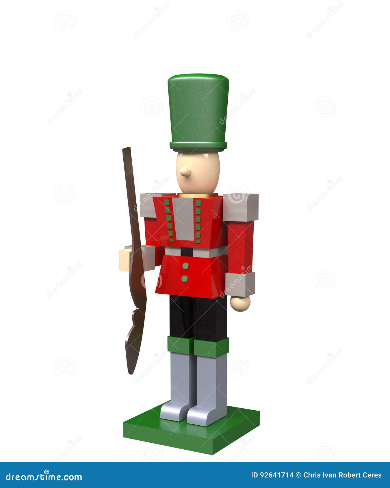 3d Render of a Blocked Toy Soldier Stock Illustration - Illustration of ...