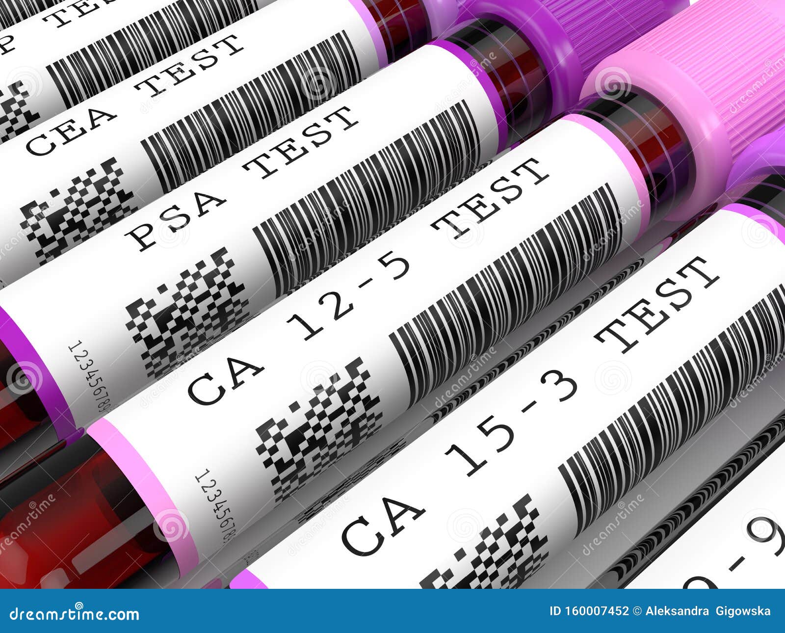 3d Render of Blood Samples with Tumor Markers Test Stock Illustration ...