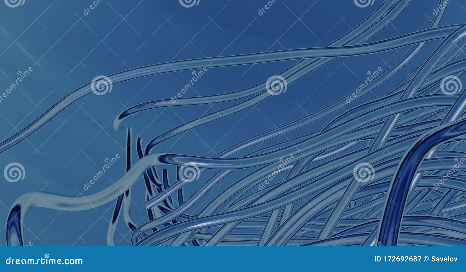 3d Render of Blue Bending Pipes Stock Illustration - Illustration of ...