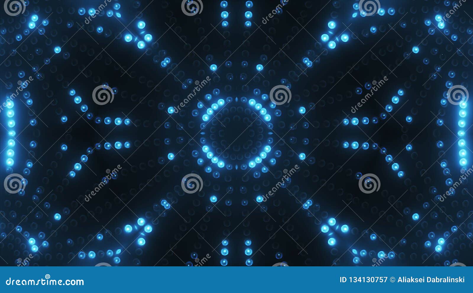 3d Render Blue Circle Led VJ Background Stock Illustration ...