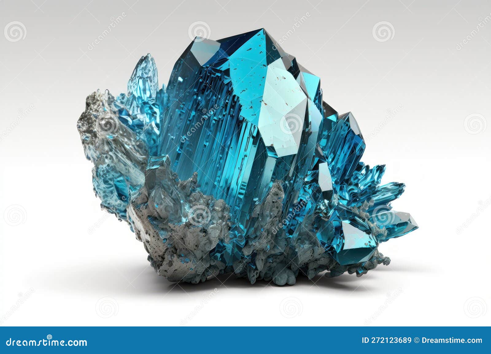 3d Render, Blue Crystal Isolated on White Background, Gem, Natural ...