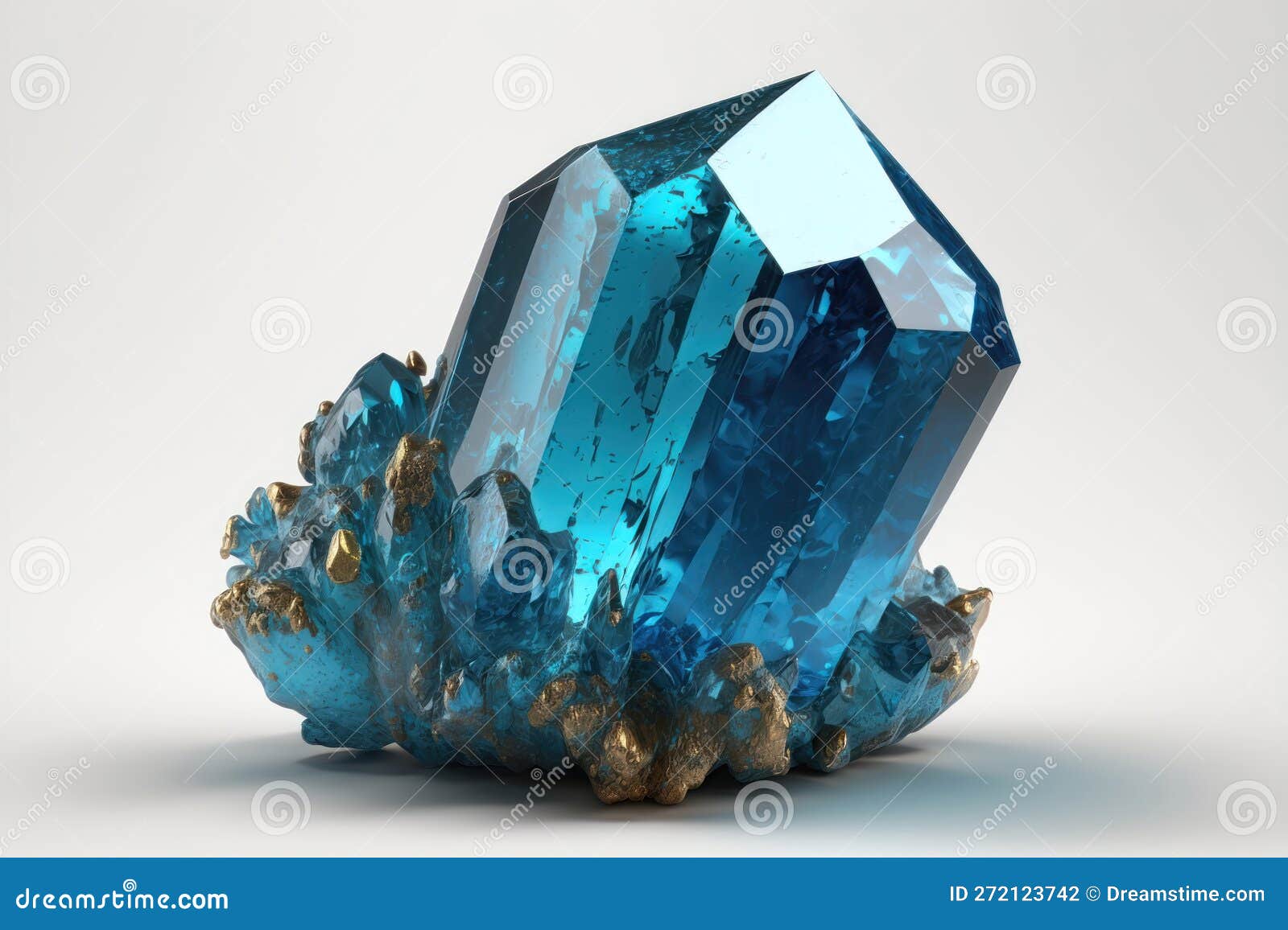 3d Render, Blue Crystal Isolated on White Background, Gem, Natural ...
