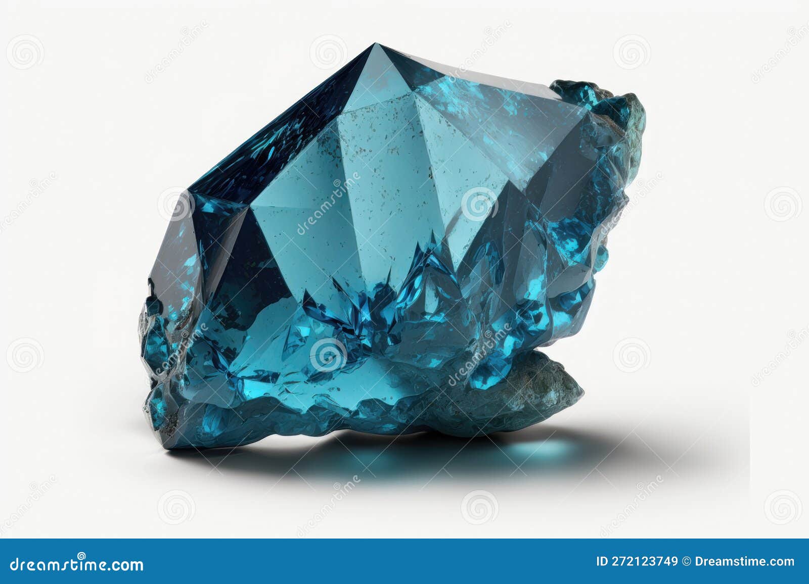 3d Render, Blue Crystal Isolated on White Background, Gem, Natural ...