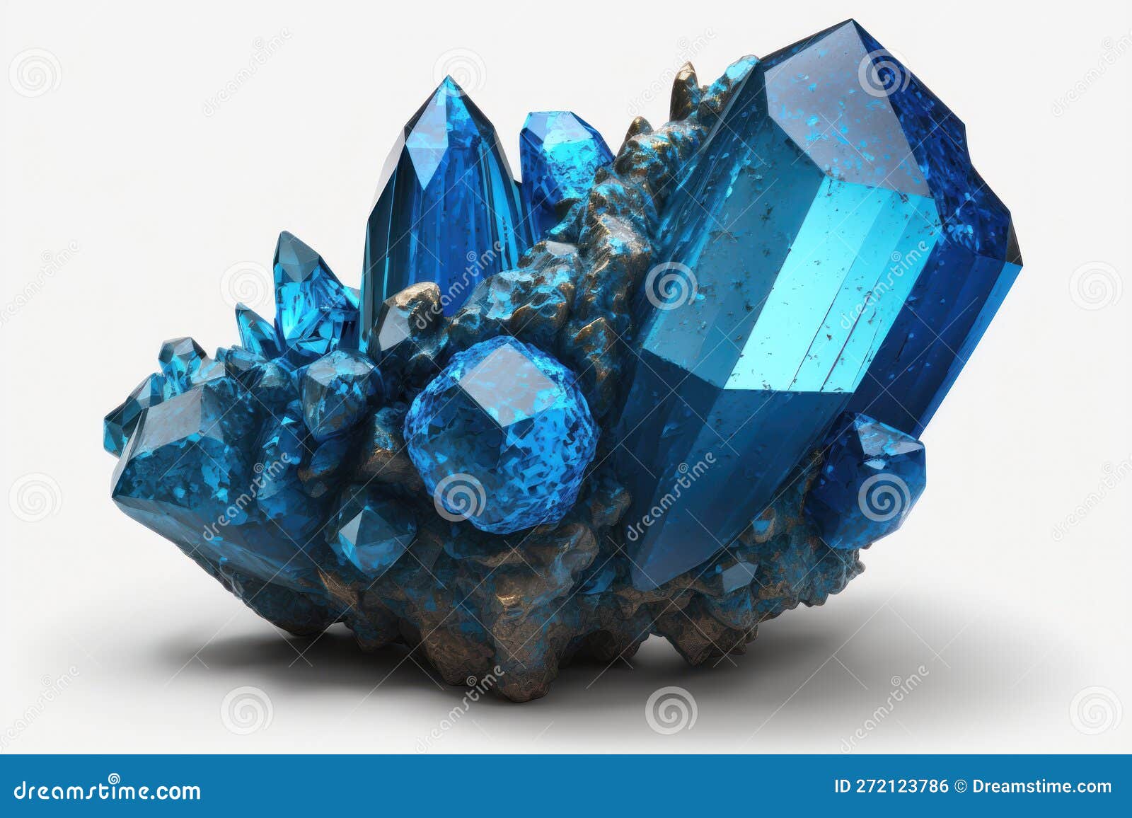 3d Render, Blue Crystal Isolated on White Background, Gem, Natural ...