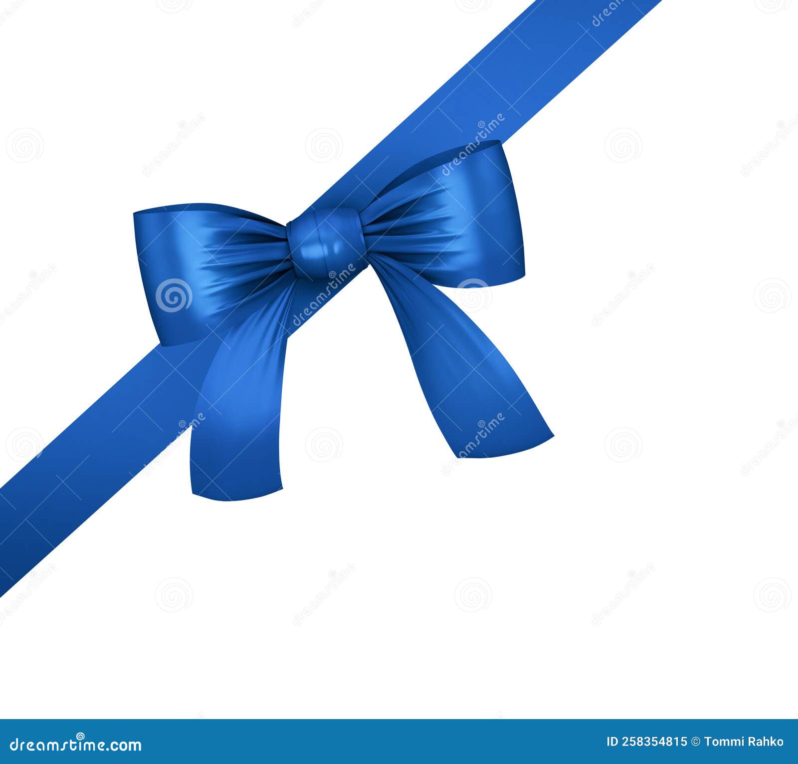 3d Render of a Blue Gift Ribbon Isolated on White Stock Illustration ...