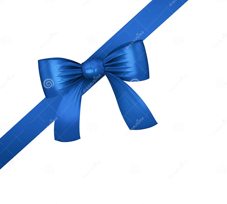 3d Render of a Blue Gift Ribbon Isolated on White Stock Illustration ...