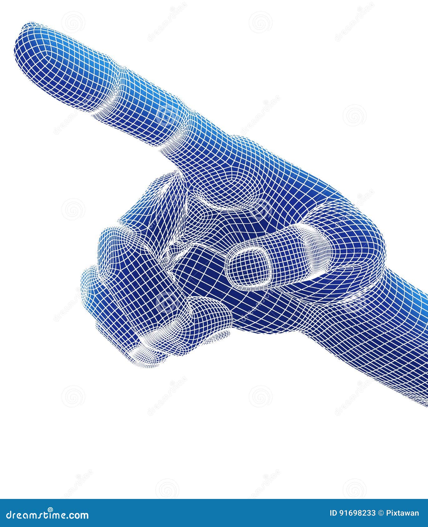 3d render, blue Hand stock illustration. Illustration of finger - 91698233
