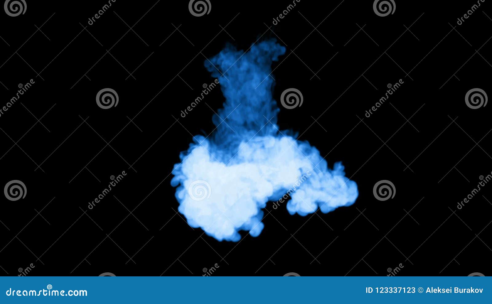 3d Render of Blue Glow Ink Dissolve in Water, Simulation of Ink ...
