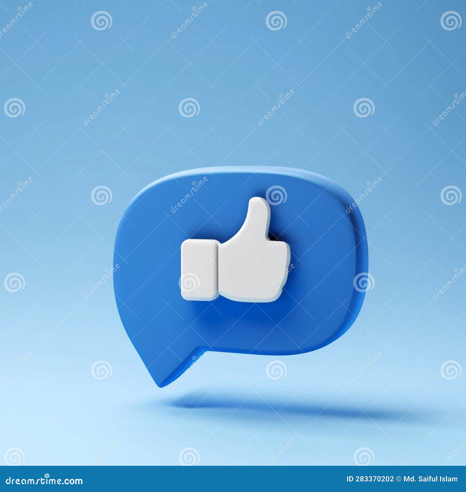 3d Render of Blue Like Icon in Speech Bubble, Social Medias Concepts ...