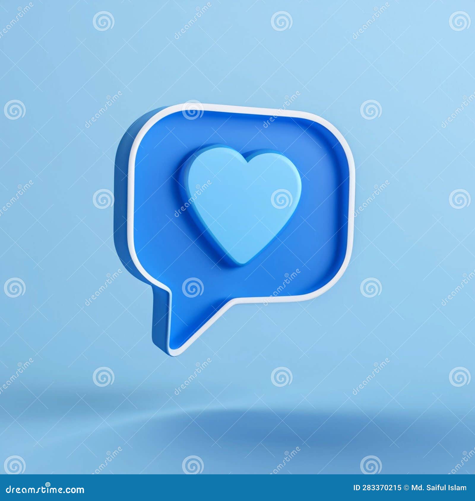 3d Render of Blue Like Icon in Speech Bubble, Social Medias Concepts ...