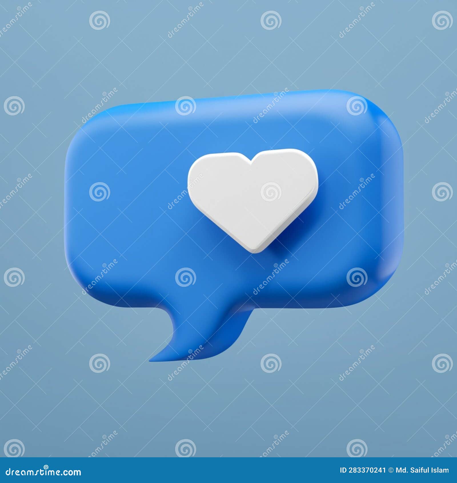 3d Render of Blue Like Icon in Speech Bubble, Social Medias Concepts ...
