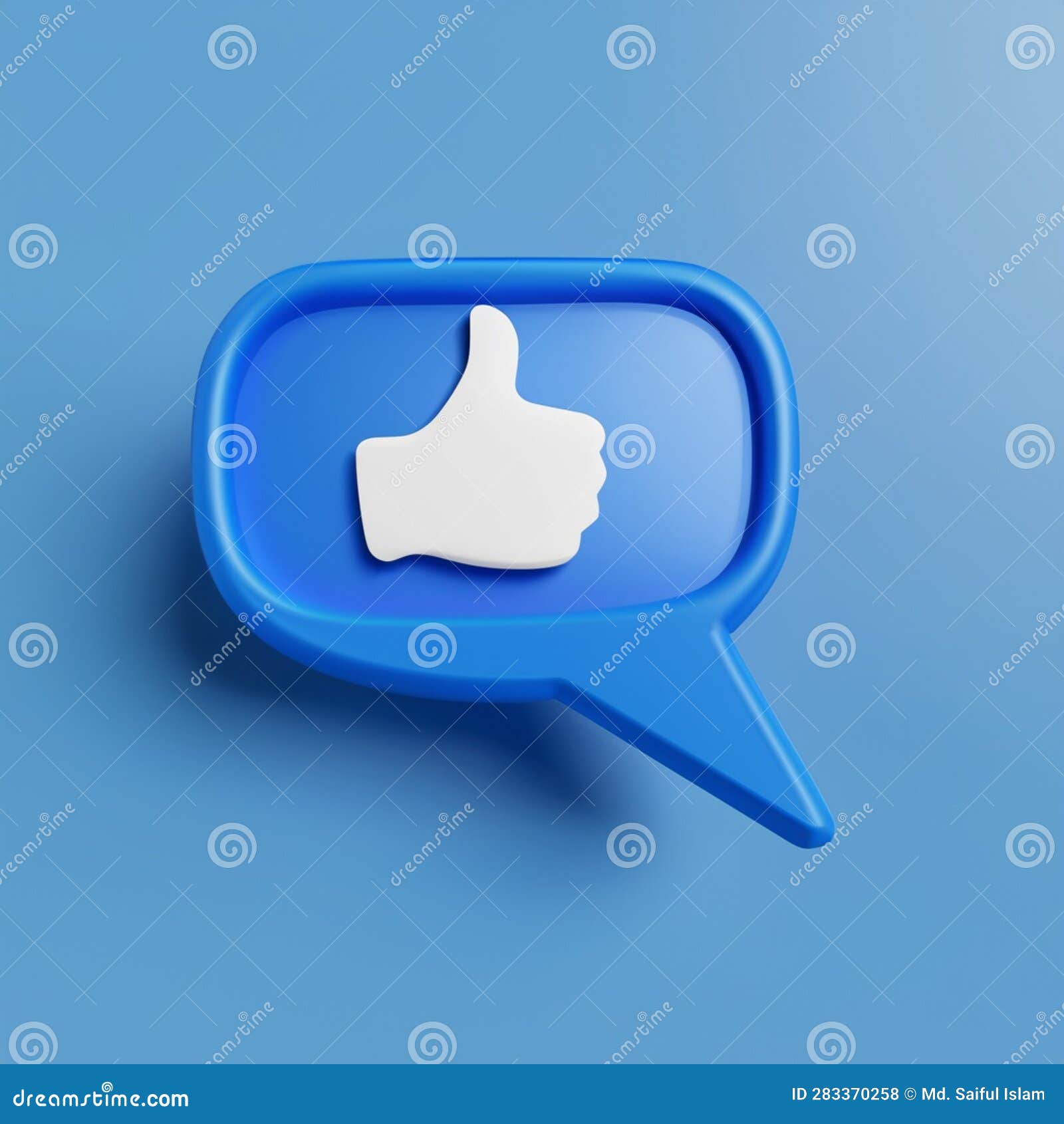 3d Render of Blue Like Icon in Speech Bubble, Social Medias Concepts ...