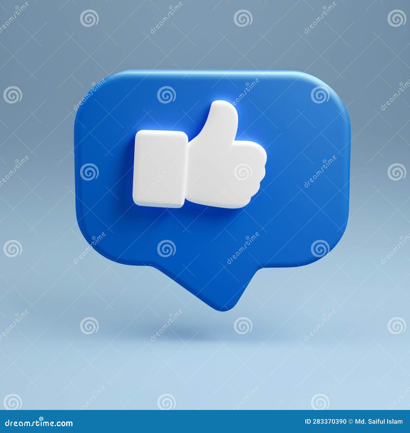 3d Render of Blue Like Icon in Speech Bubble, Social Medias Concepts ...