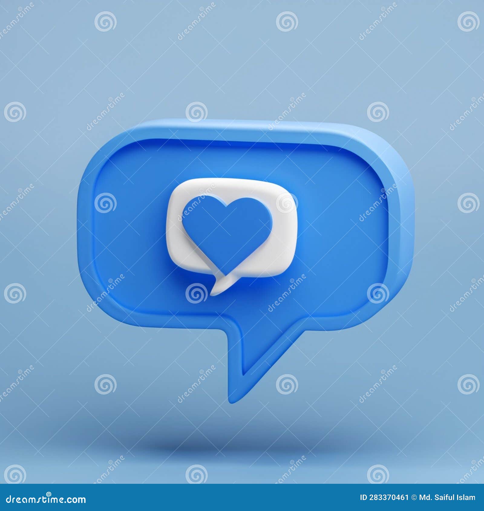 3d Render of Blue Like Icon in Speech Bubble, Social Medias Concepts ...