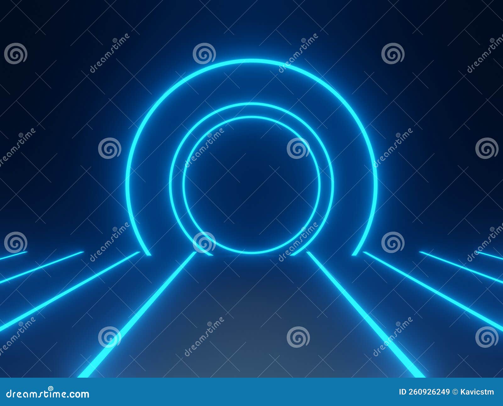 3D Blue Neon Lights Background Stock Illustration - Illustration of ...