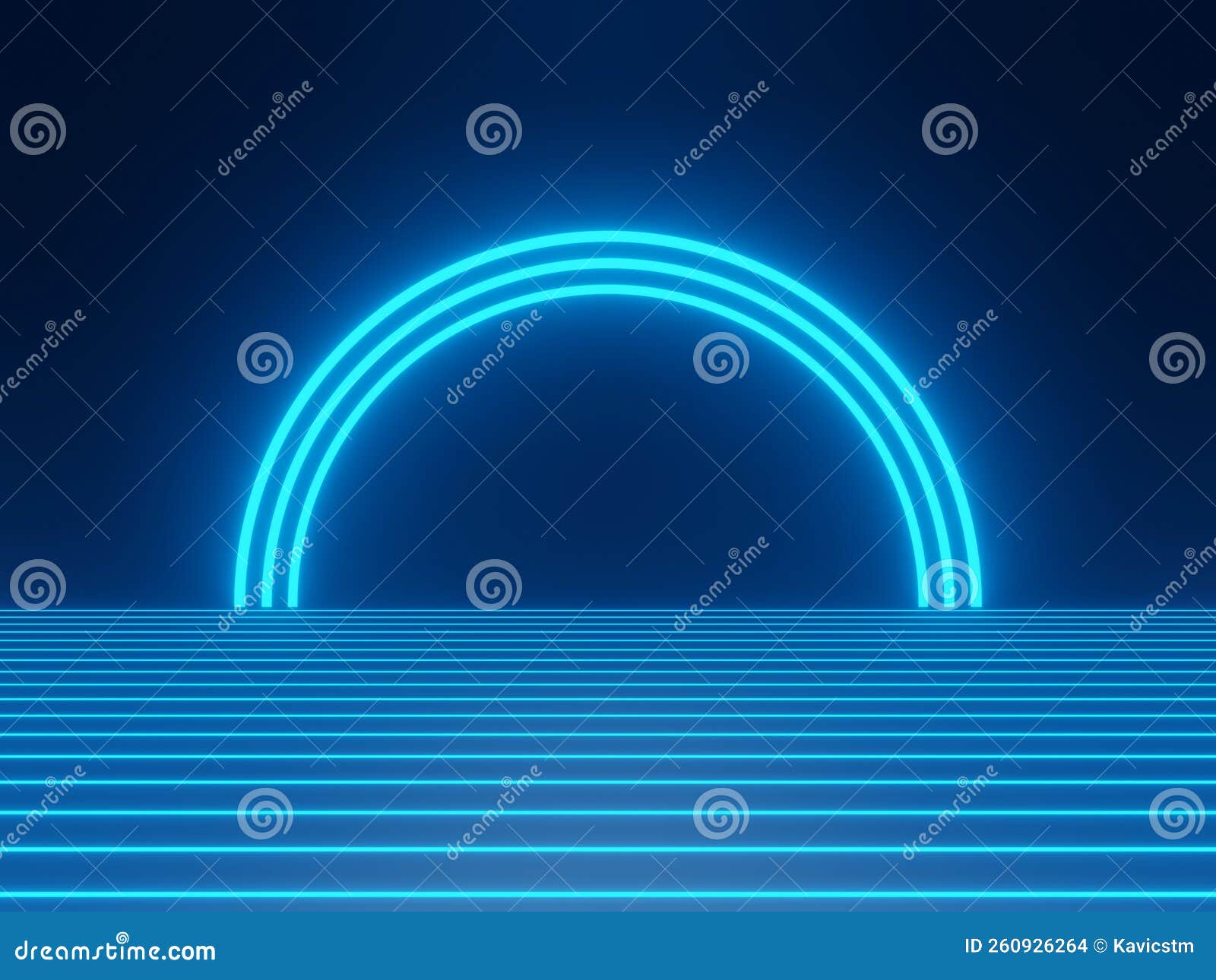 3D Blue Neon Lights Background Stock Illustration - Illustration of ...