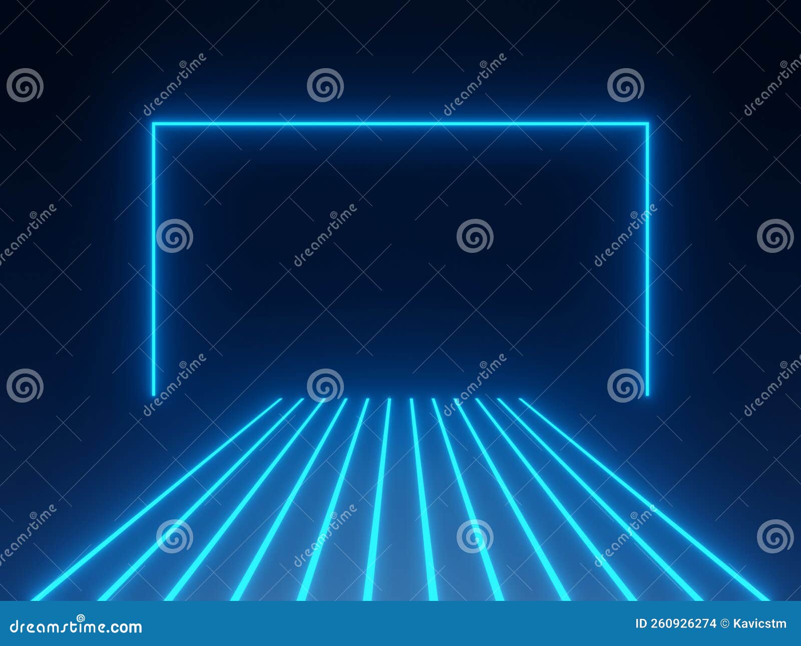 3D Blue Neon Lights Background Stock Illustration - Illustration of ...