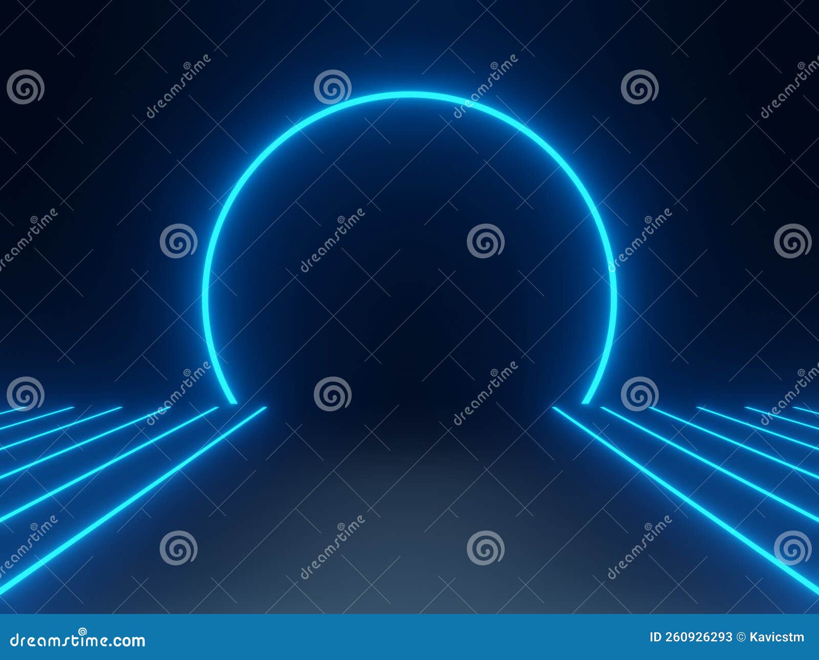 3D Blue Neon Lights Background Stock Illustration - Illustration of ...
