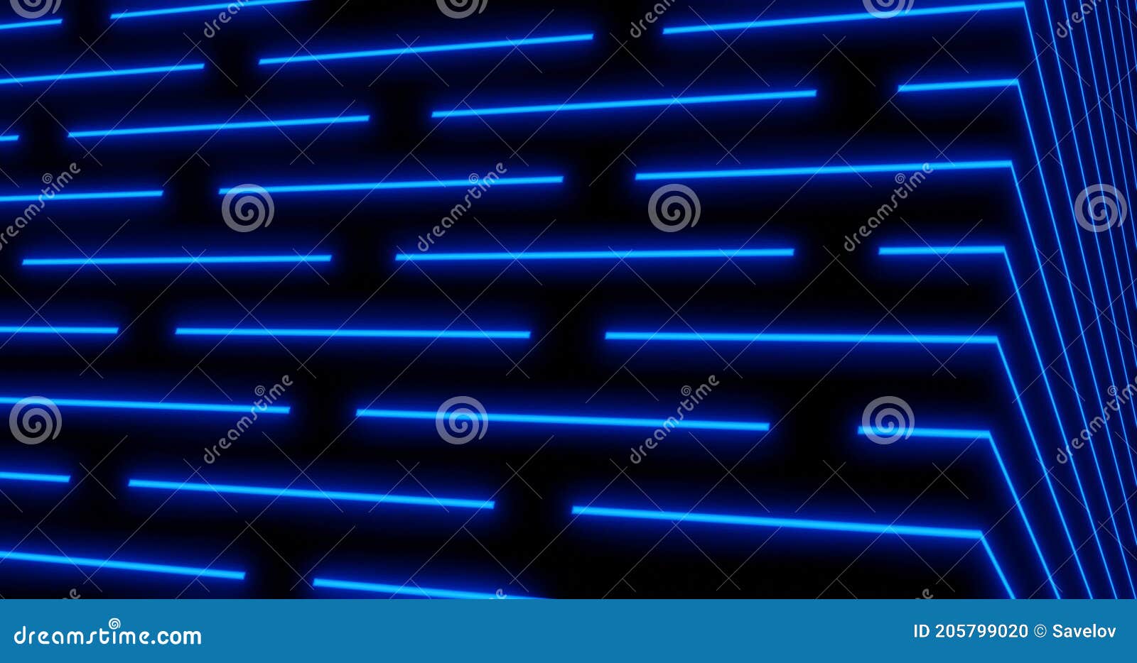 Render with Blue Neon Lines on Black Background Stock Footage - Video ...