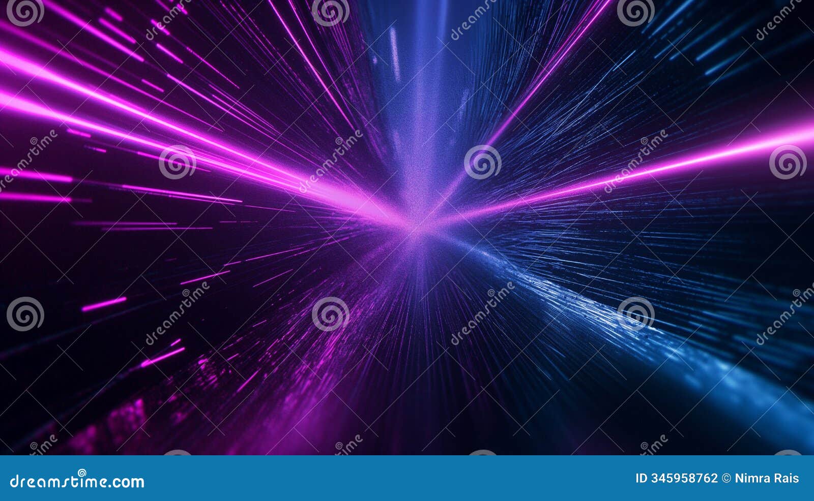 3d Render, Blue Purple Light Line through Dark Background, Hyper Speed ...