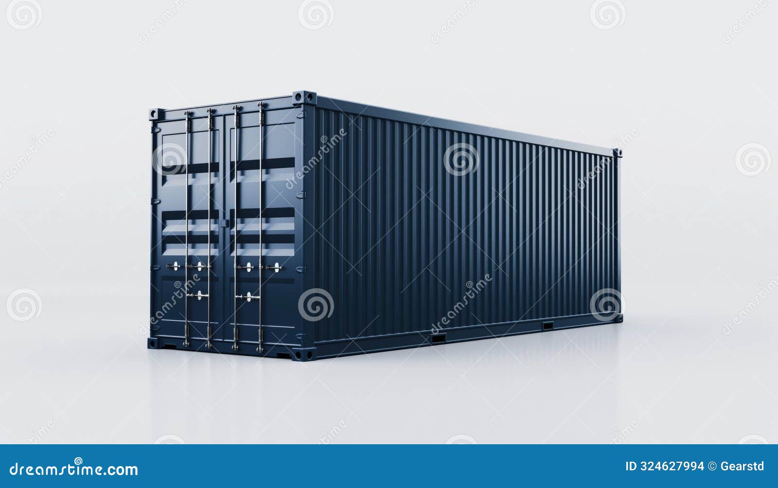3D Render of a Blue Shipping Container Stock Illustration ...