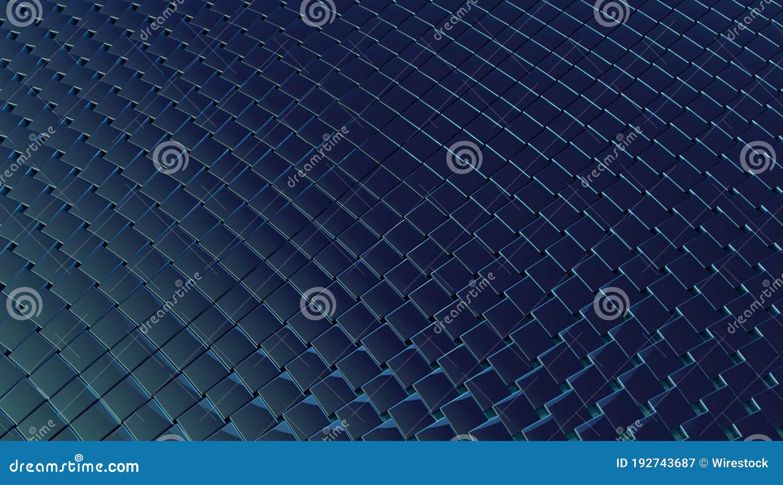 3d Render of a Blue Surface with Cubical Patterns on it Stock ...